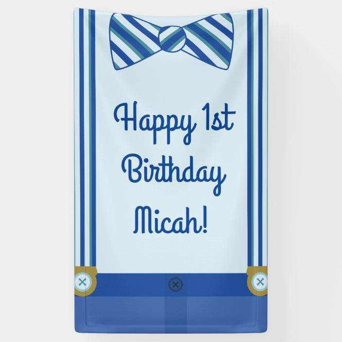 Little Man Boy's 1st Birthday Party Banner | Zazzle.com
