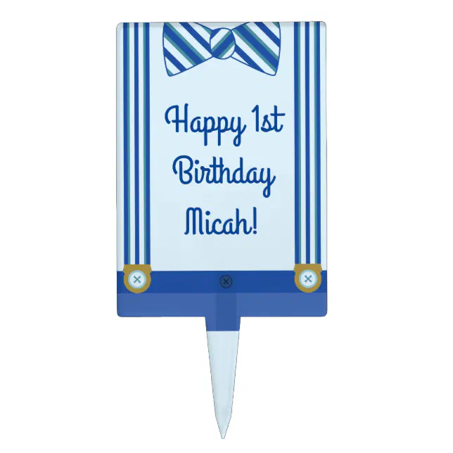Little Man Boy's 1st Birthday Party Cake Topper | Zazzle