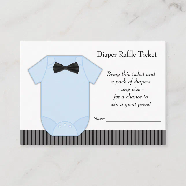 Little Man Boys Diaper Raffle Tickets Enclosure Card | Zazzle