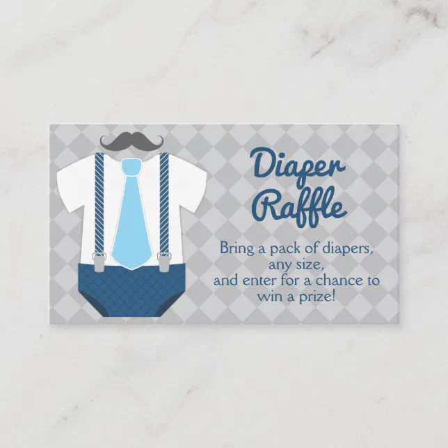Little Man Diaper Raffle Baby Shower Enclosure Card | Zazzle