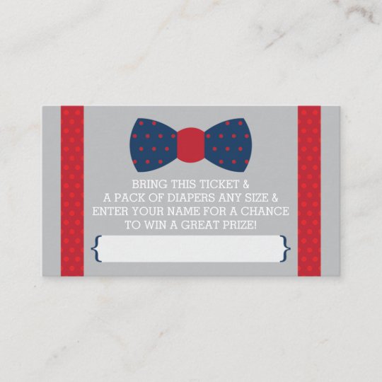 Little Man Diaper Raffle Ticket, Navy Blue, Red Enclosure Card | Zazzle.com