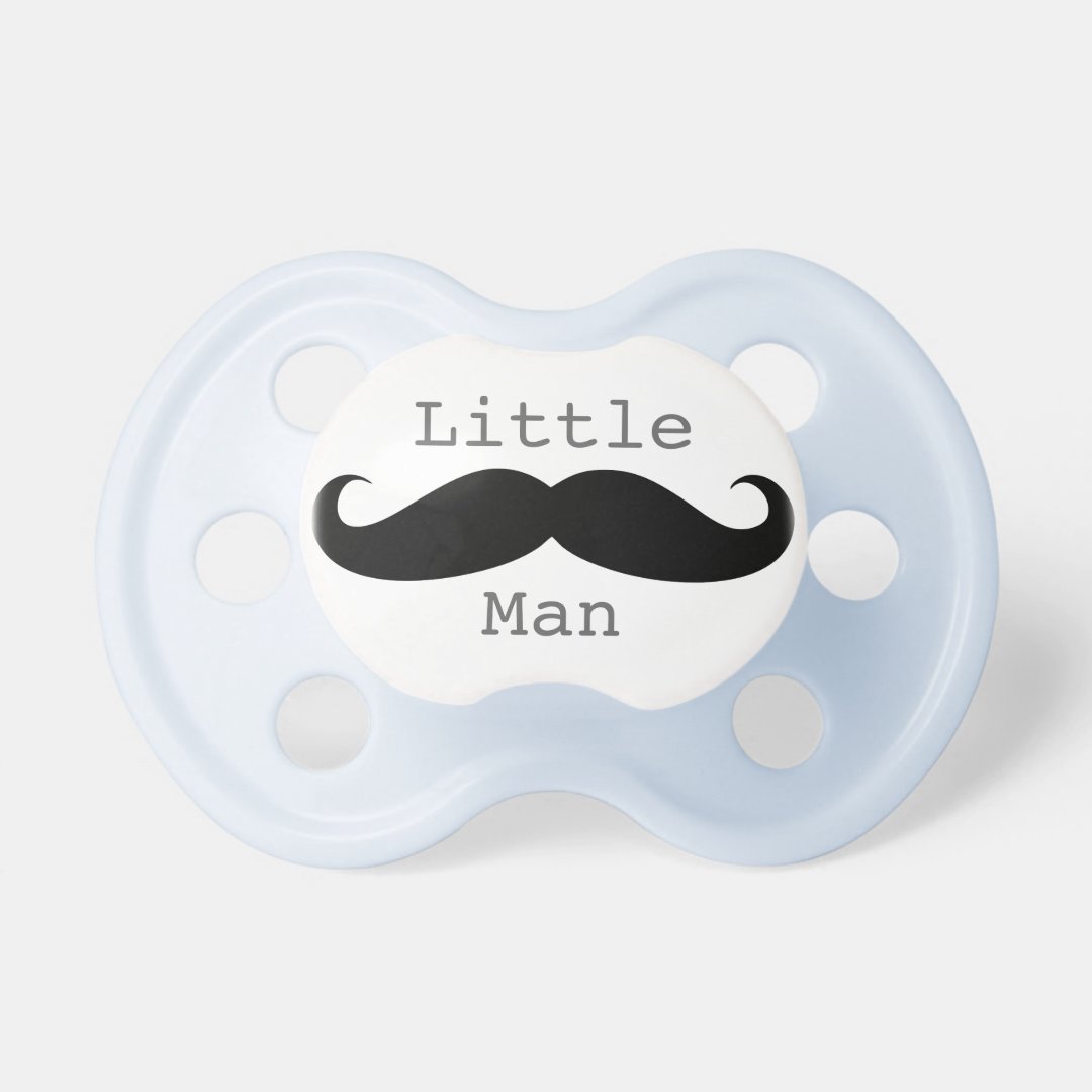 Little Man Funny Mustache Baby Boy Pacifier | Zazzle