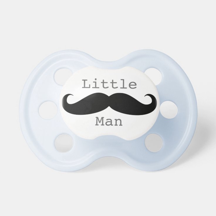 Little Man Funny Mustache Baby Boy Pacifier | Zazzle
