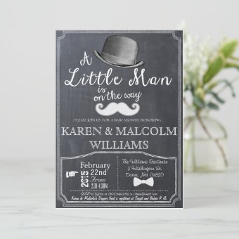 Little Man Lil Man Baby Shower Invitation | Zazzle