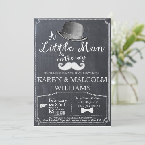 Little Man Lil Man Baby Shower Invitation | Zazzle