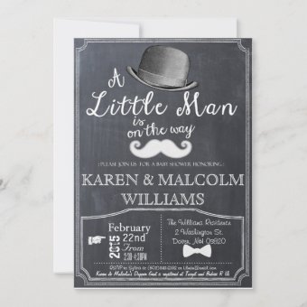 Little Man Lil Man Baby Shower Invitation | Zazzle