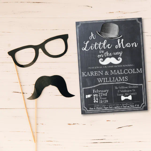 Little Man Lil Man Baby Shower Invitation | Zazzle