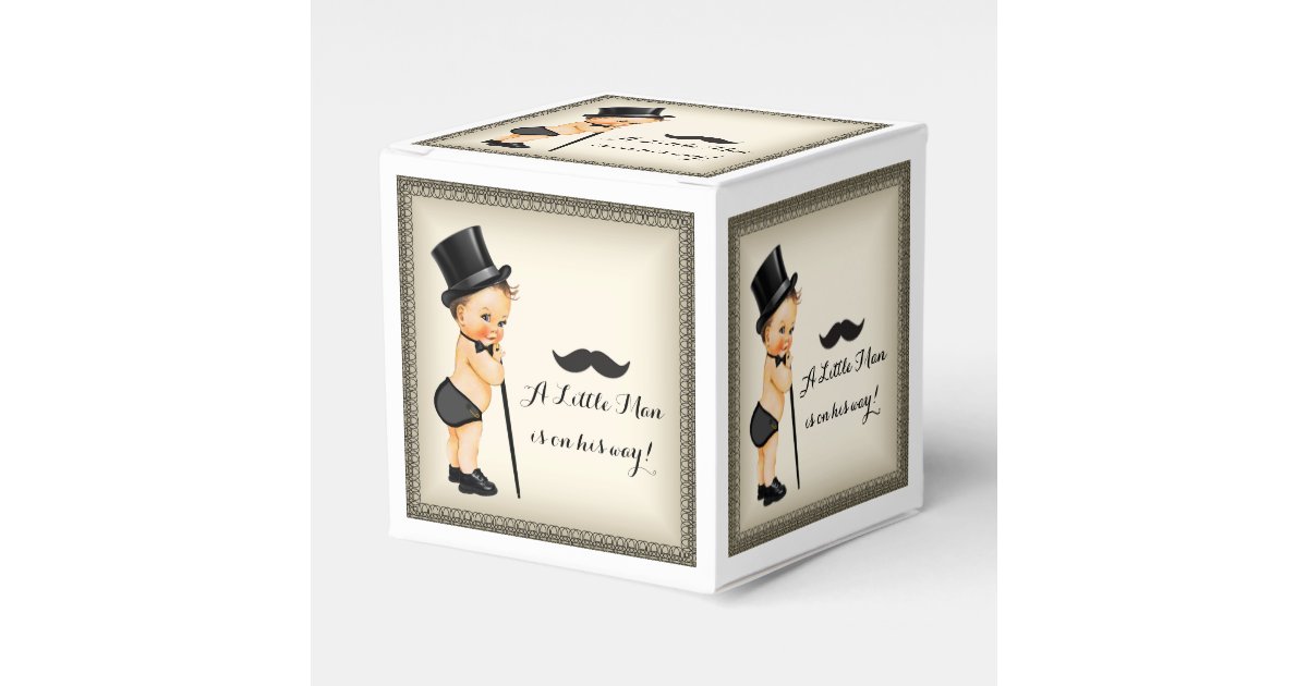 Little Man Mustache Baby Boy Shower Favor Boxes | Zazzle