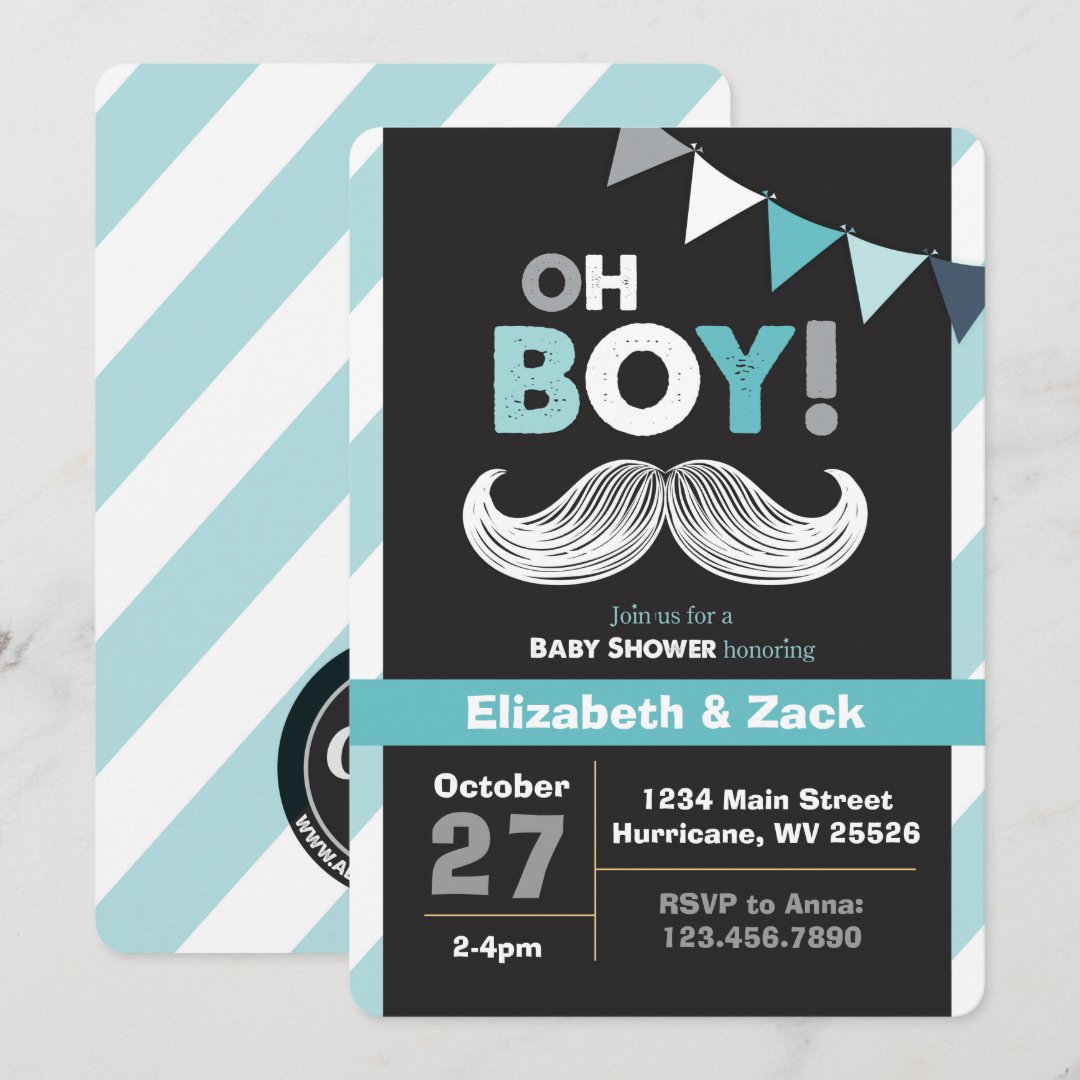 Little Man Mustache Baby Shower Invitation | Zazzle