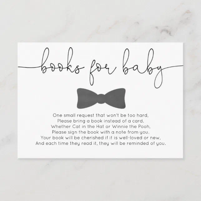 Little man mustache boy baby shower books for baby enclosure card | Zazzle