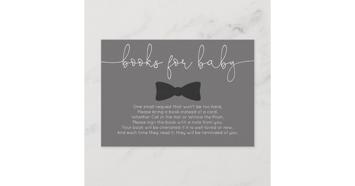 Little man mustache boy baby shower books for baby enclosure card | Zazzle