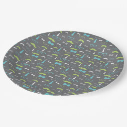 Little Man Paper Plate, Teal, Lime, Gray Paper Plates | Zazzle