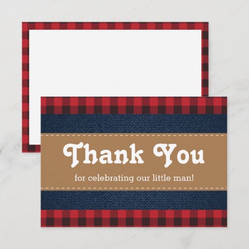 Little Man Thank You Card, Lumberjack | Zazzle