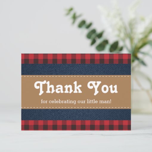 Little Man Thank You Card, Lumberjack | Zazzle