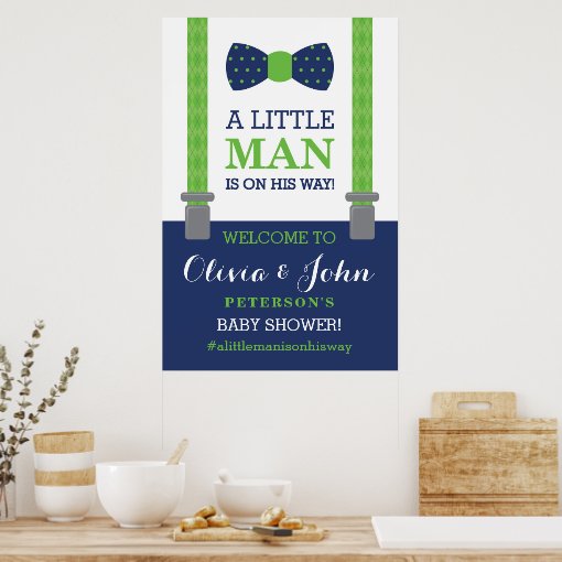 Little Man Welcome Sign Poster, Baby Shower | Zazzle