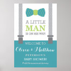 Little Man Welcome Sign Poster, Baby Shower | Zazzle.com