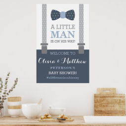 Little Man Welcome Sign Poster, Baby Shower | Zazzle