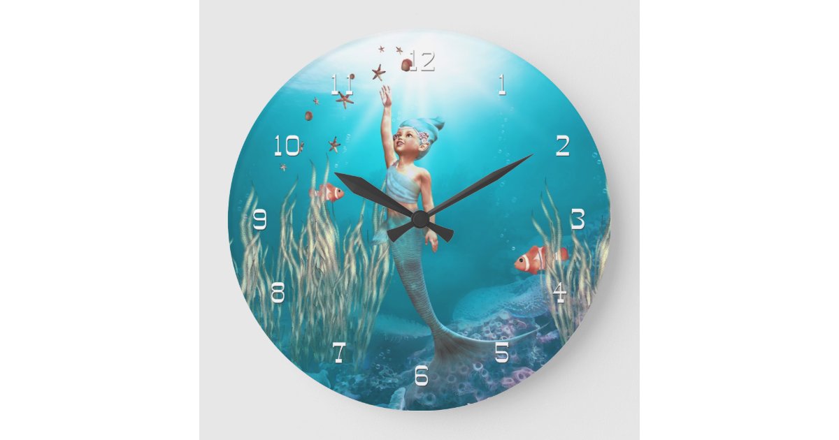 Little Mermaid 1 Wall Clock | Zazzle