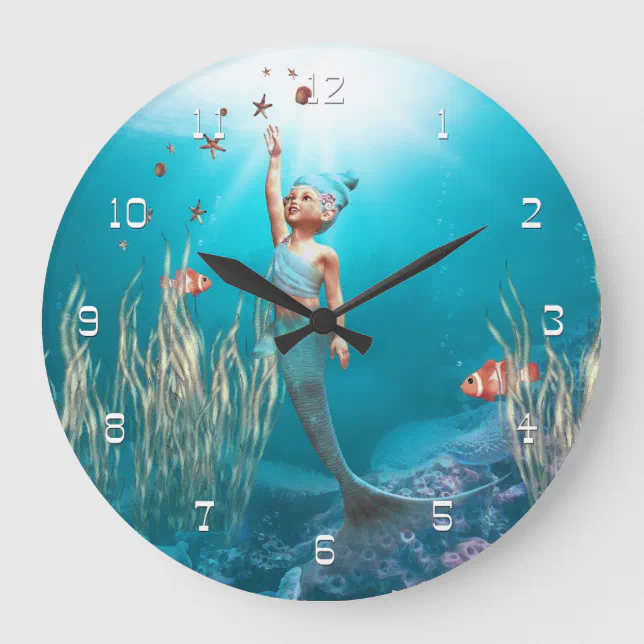 Little Mermaid 1 Wall Clock | Zazzle