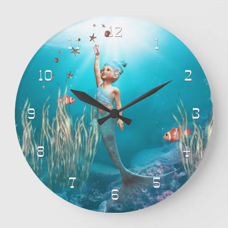Little Mermaid 1 Wall Clock | Zazzle