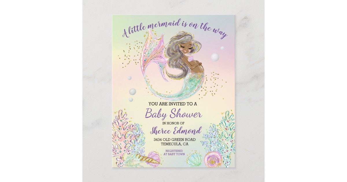 Little Mermaid African American Baby Shower | Zazzle