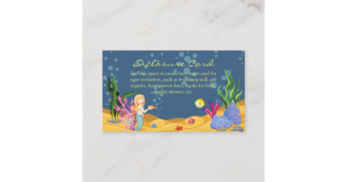 Little Mermaid Baby Shower Enclosure Card | Zazzle