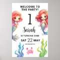 Little Mermaid Birthday Welcome Poster | Zazzle