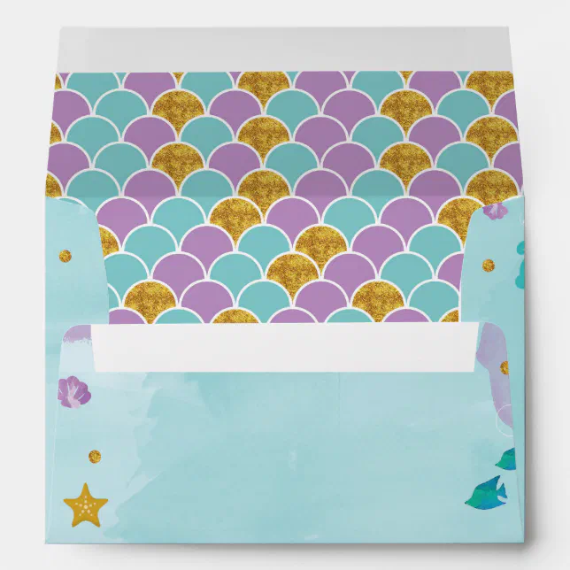 Little Mermaid Under the Sea Invitation Envelope | Zazzle