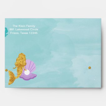Little Mermaid Under the Sea Invitation Envelope | Zazzle