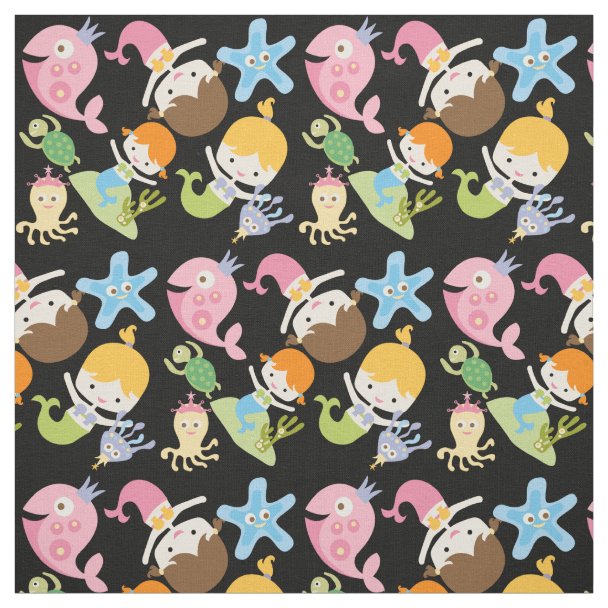 Creatures of the Sea Fabric | Zazzle