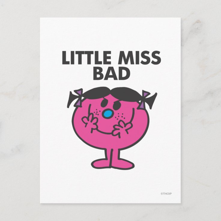 Little Miss Bad | Wicked Smile Postcard | Zazzle