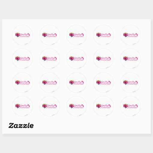 Little Miss Chatterbox | Telephone Cord Lettering Classic Round Sticker ...