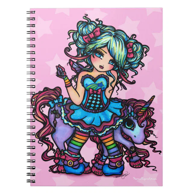 Little Miss Deelish Fairy Unicorn Princess Fantasy Notebook | Zazzle