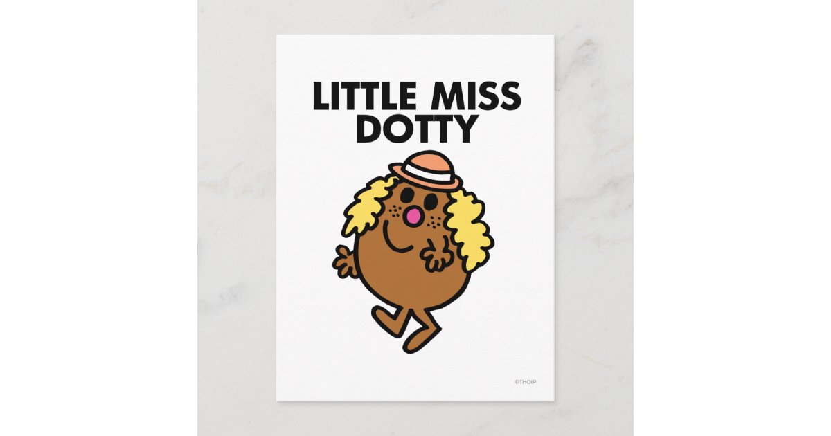 Little Miss Dotty Waving Postcard | Zazzle