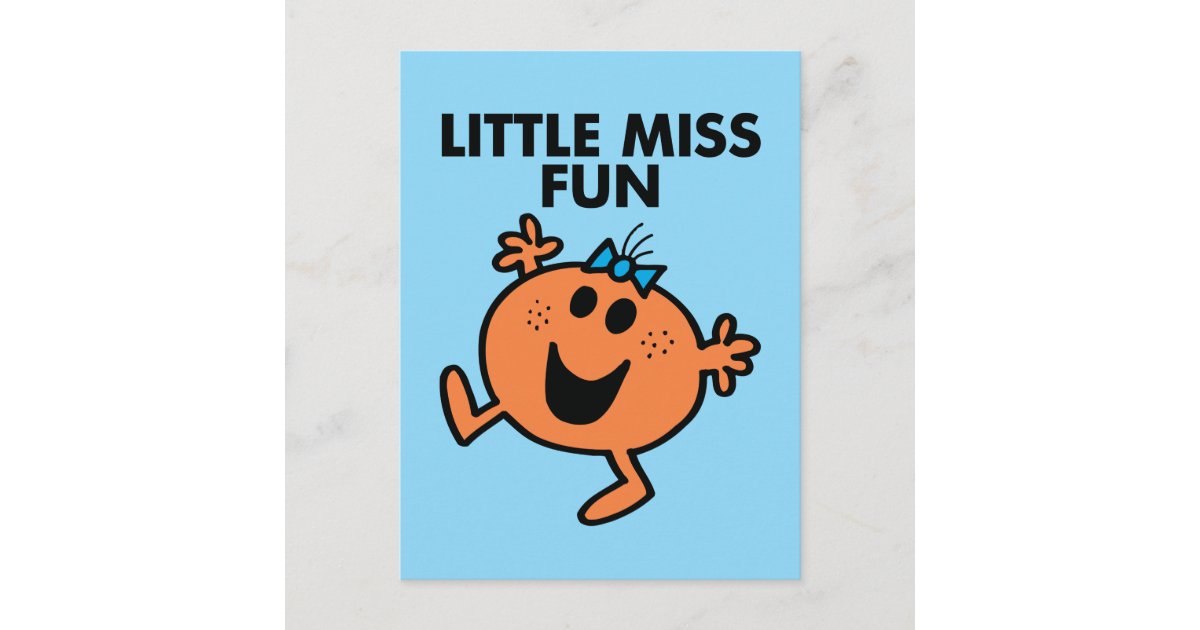 Little Miss Fun Waving Joyously Postcard | Zazzle