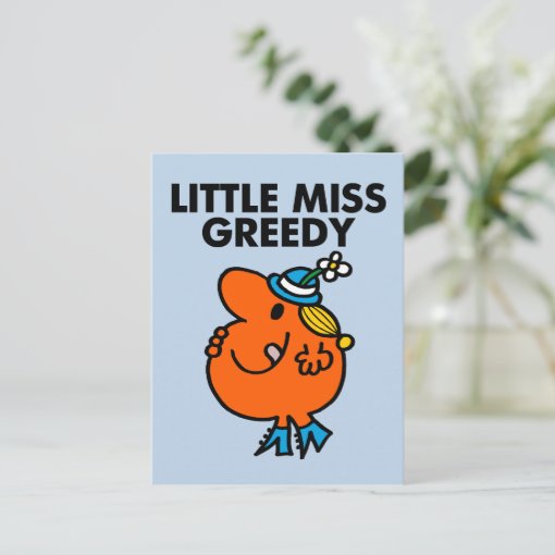 Little Miss Greedy Licking Her Lips Postcard | Zazzle