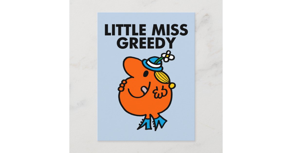 Little Miss Greedy Licking Her Lips Postcard | Zazzle