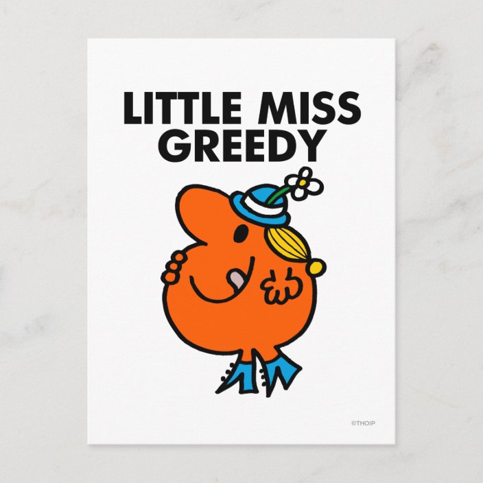 Little Miss Greedy Licking Her Lips Postcard | Zazzle.com