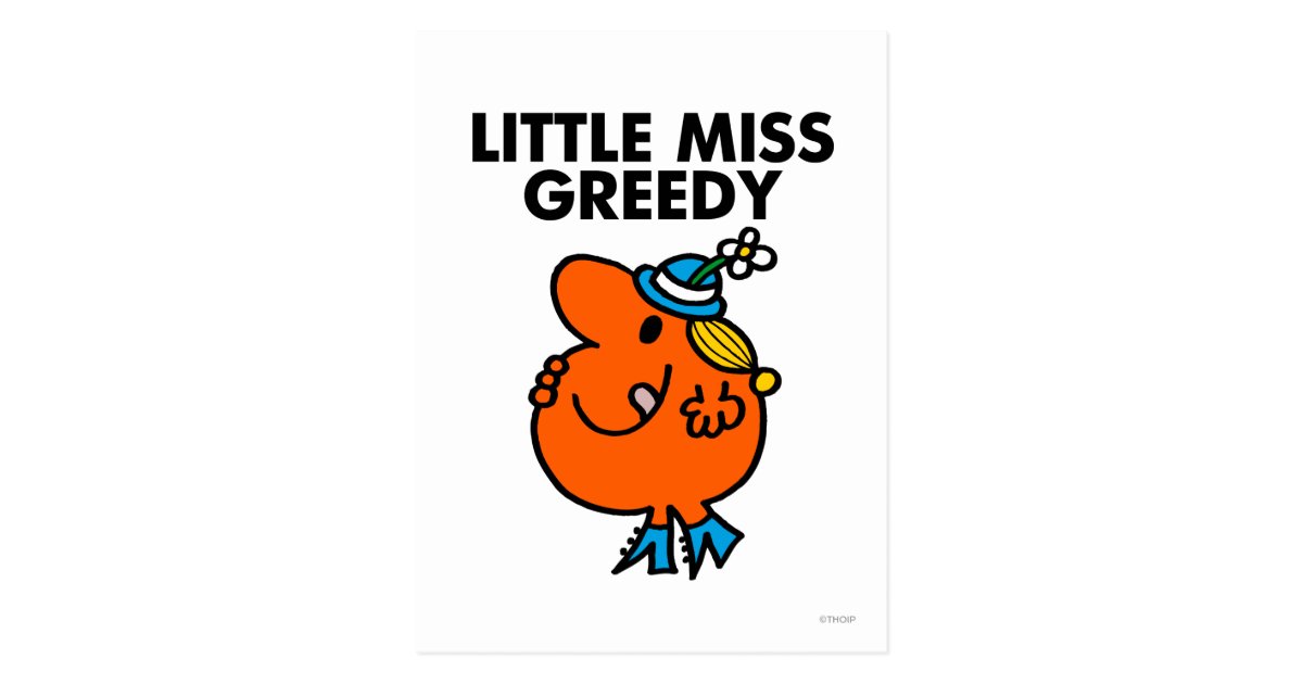 Little Miss Greedy Licking Her Lips Postcard | Zazzle.com