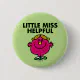 Little Miss Helpful | Black Lettering Pinback Button | Zazzle