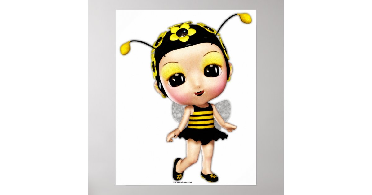 Little Miss Lady Bumblebee Poster | Zazzle