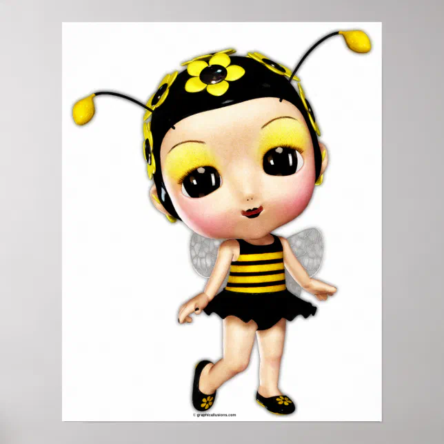 Little Miss Lady Bumblebee Poster | Zazzle