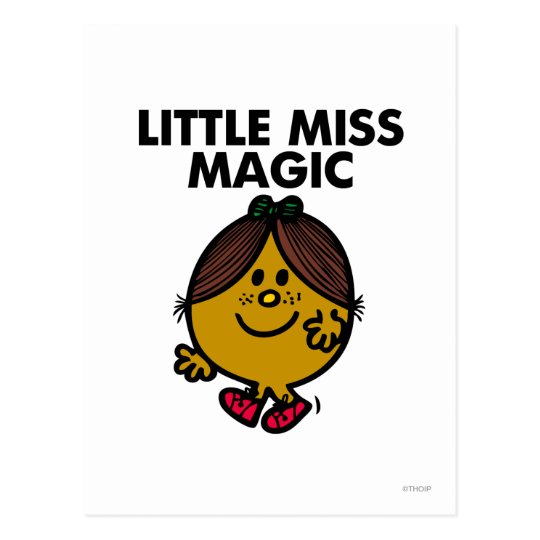 Little Miss Magic | Black Lettering Postcard | Zazzle.com