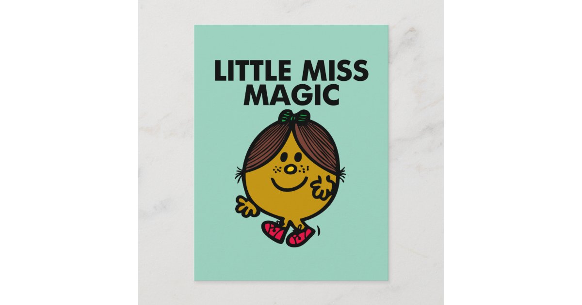 Little Miss Magic | Black Lettering Postcard | Zazzle