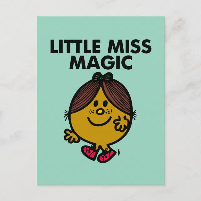 Little Miss Magic | Black Lettering Postcard | Zazzle