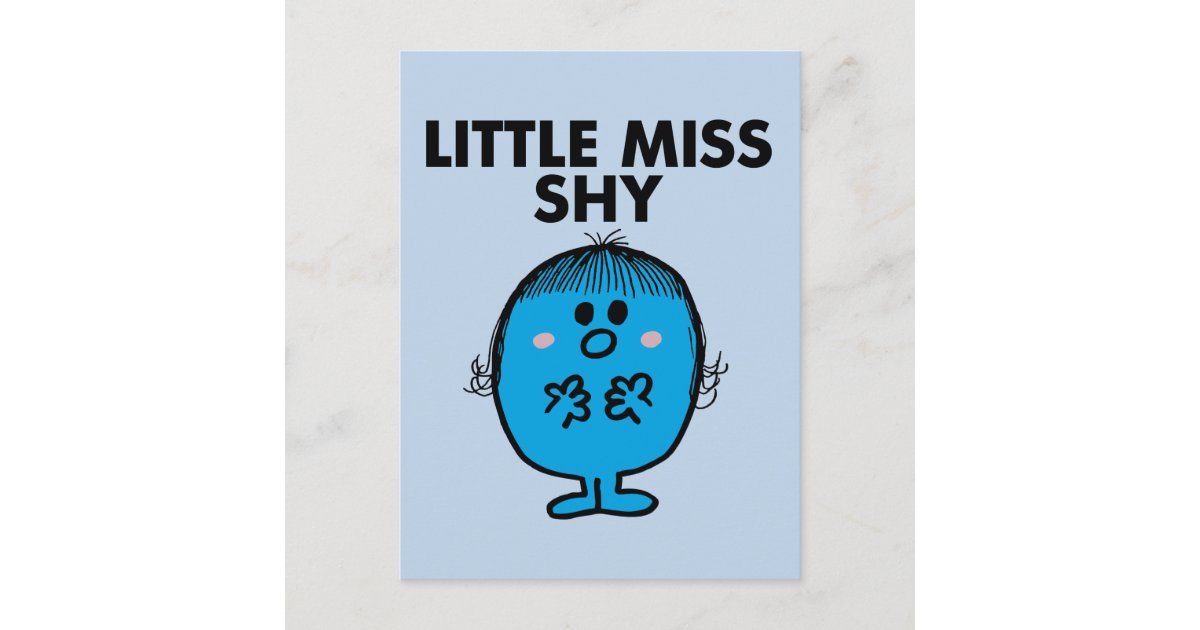 Little Miss Shy | Black Lettering Postcard | Zazzle