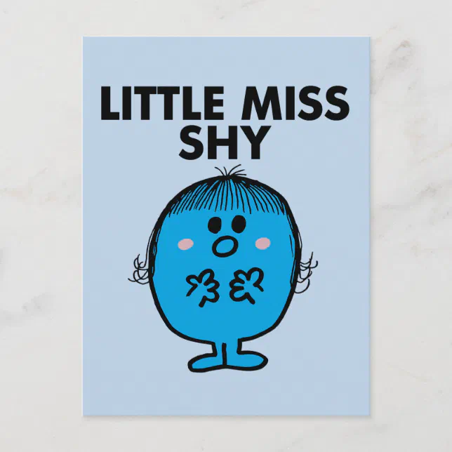 Little Miss Shy | Black Lettering Postcard | Zazzle