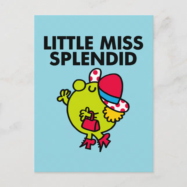Little Miss Splendid | Black Lettering Postcard | Zazzle