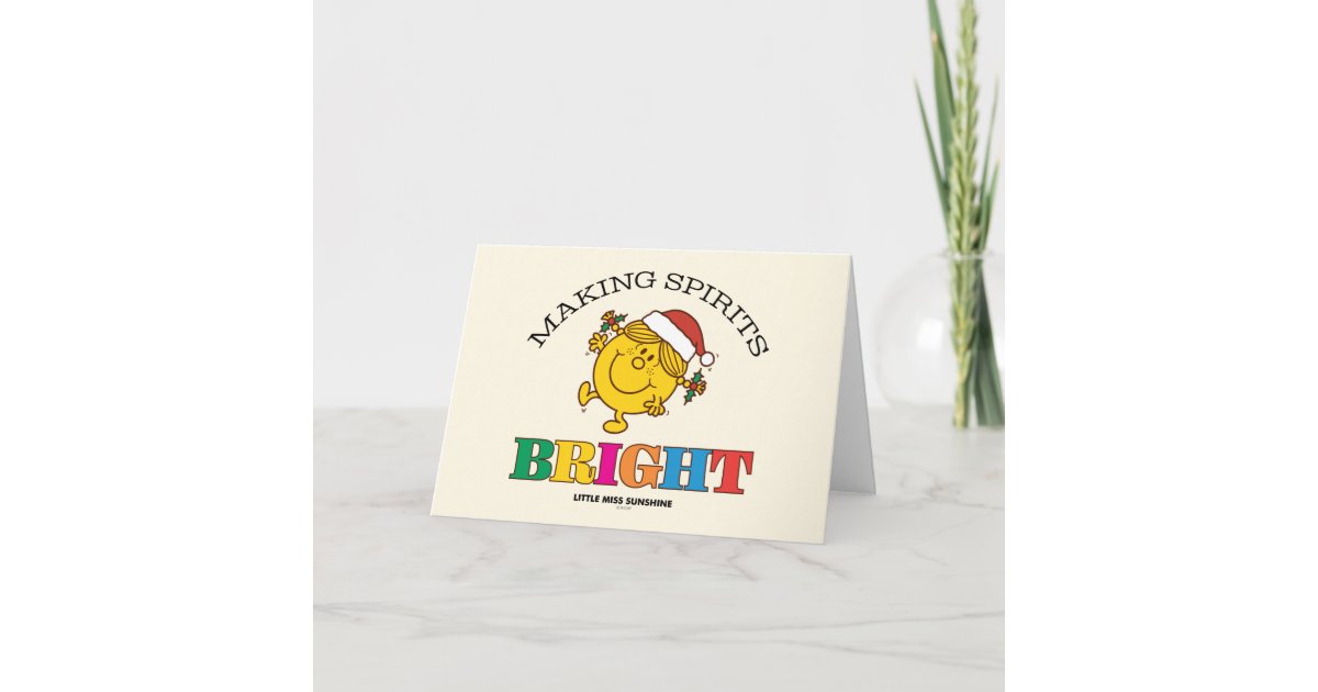 Little Miss Sunshine Making Spirits Bright Holiday Card | Zazzle