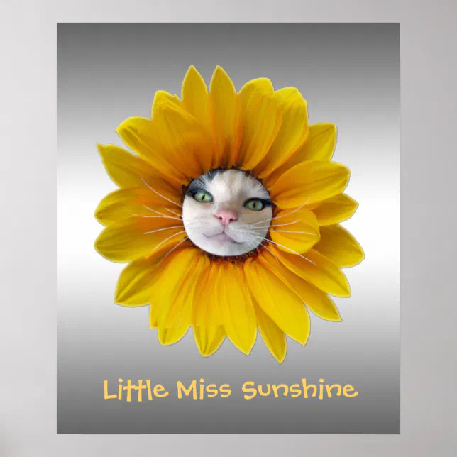 Little Miss Sunshine Smiling Cat Poster | Zazzle